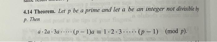 Solved 4.14 Theorem. Let p be a prime and let a be an | Chegg.com