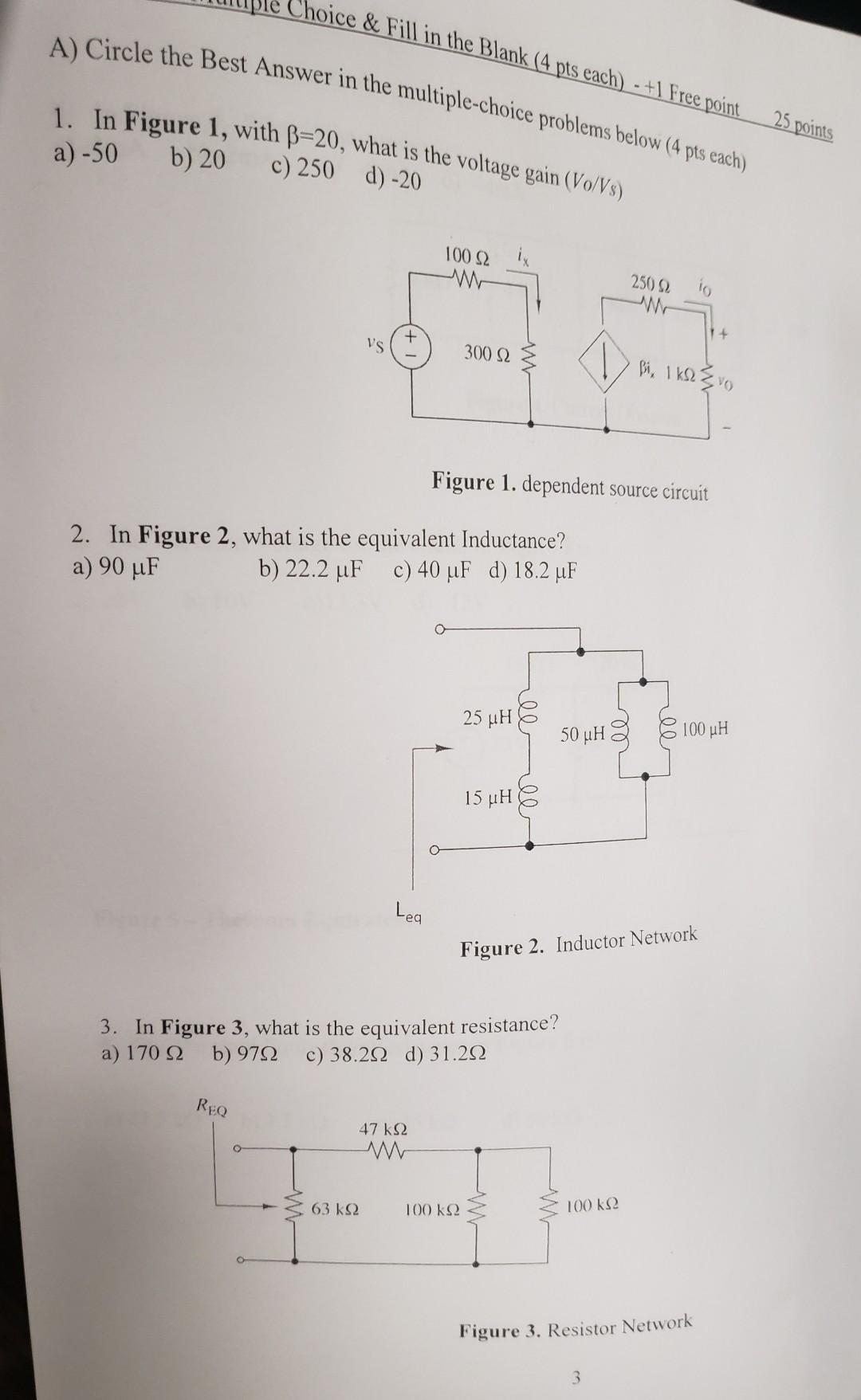 Solved Choice \& Fill in the Blank ( 4 pts each) -+1 Free | Chegg.com