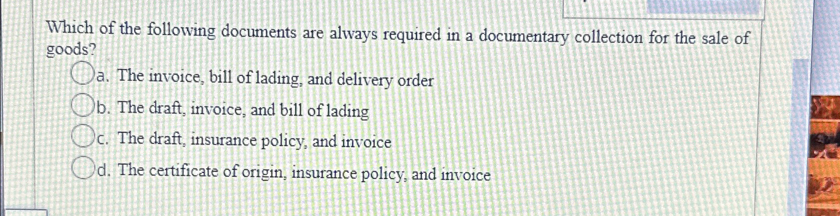 Solved Which of the following documents are always required | Chegg.com