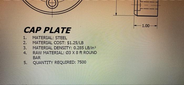 Solved 2. Refer to the drawing of the CAP PLATE and given | Chegg.com