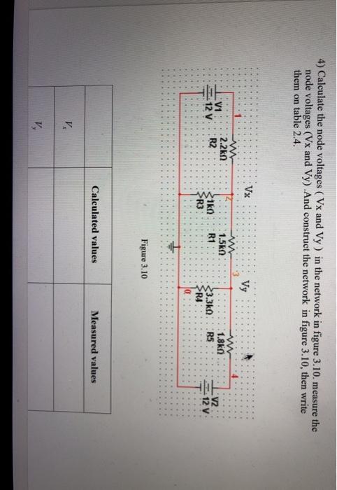 Solved 4) Calculate the node voltages (Vx and Vy) in the | Chegg.com