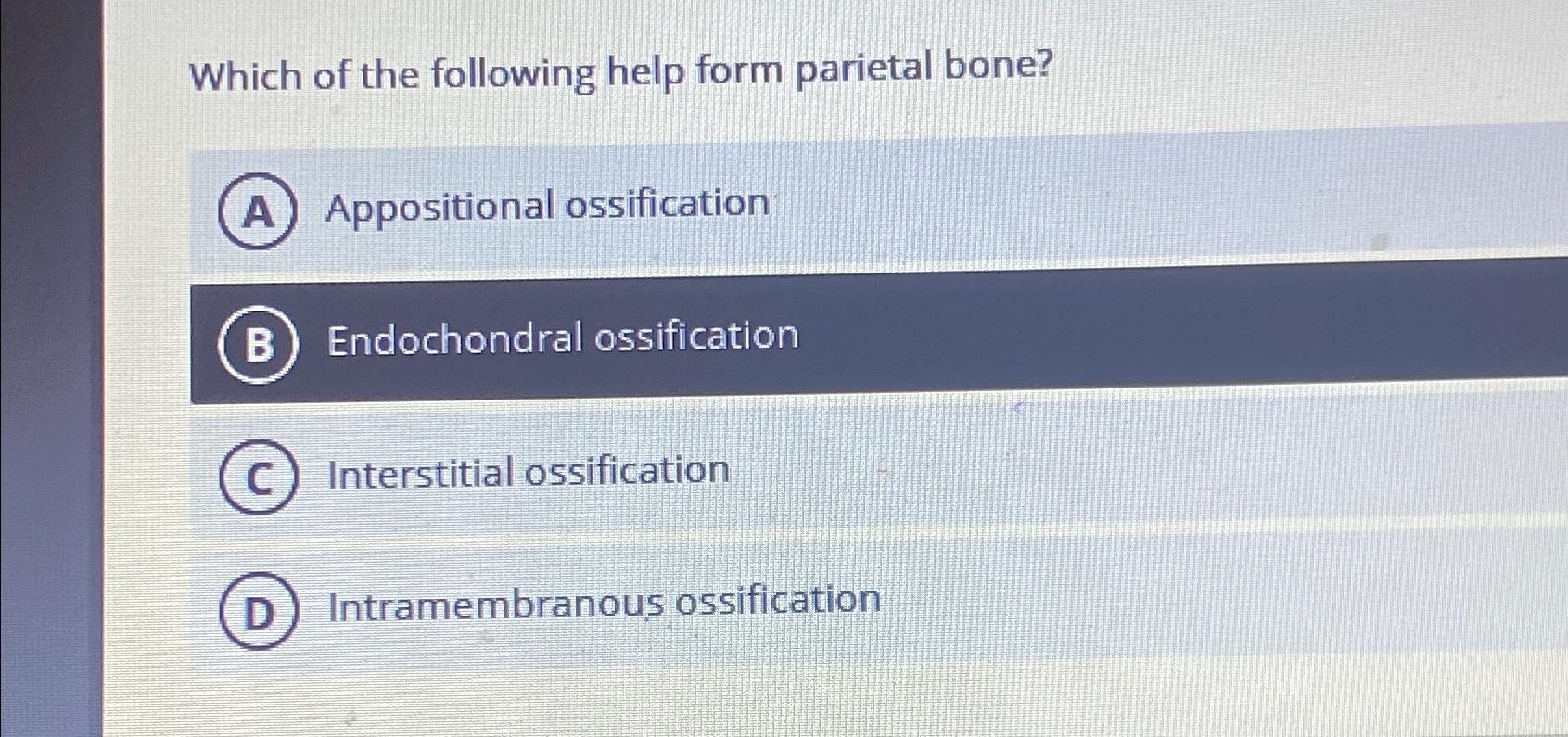 Solved Which of the following help form parietal | Chegg.com