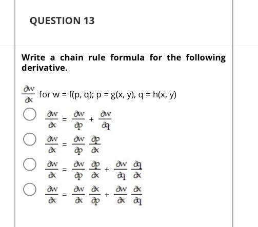 Solved Write a chain rule formula for the following | Chegg.com