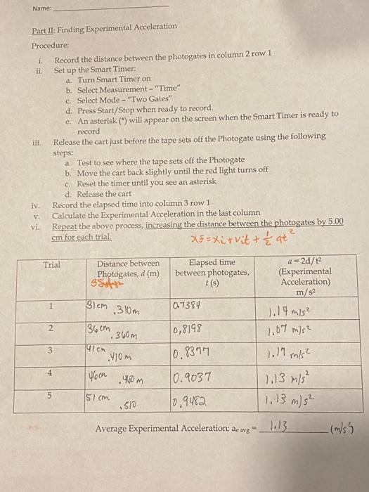 Solved . Physics Lab Activity: Newton's 2nd Law and the | Chegg.com