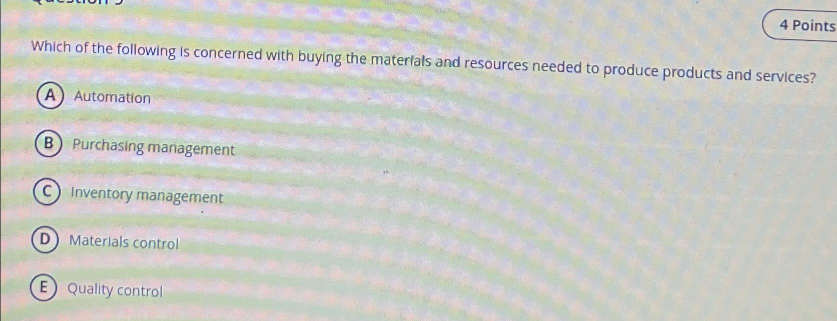 Solved Which of the following is concerned with buying the | Chegg.com