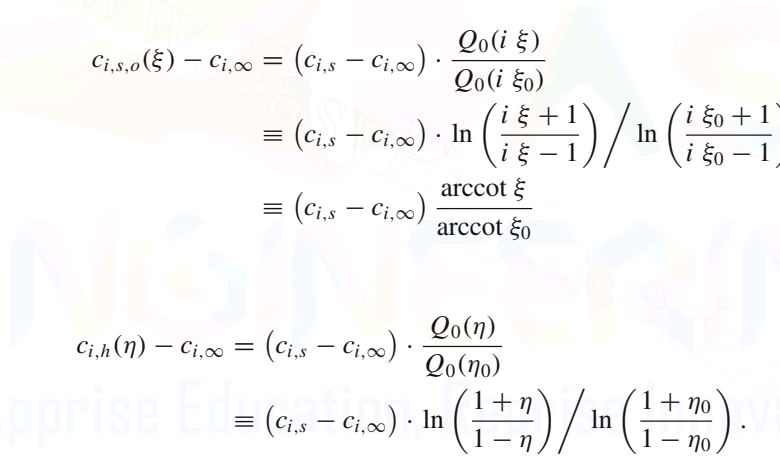 Solved ci,s,o(ξ)−ci,∞ci,h(η)−ci,∞=(ci,s−ci,∞)⋅Q0(iξ0)Q0(iξ)≡ | Chegg.com