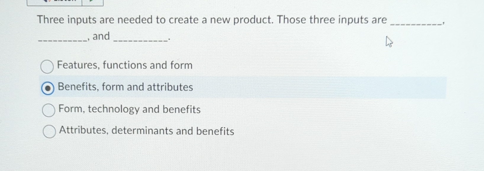 Solved Three inputs are needed to create a new product. | Chegg.com