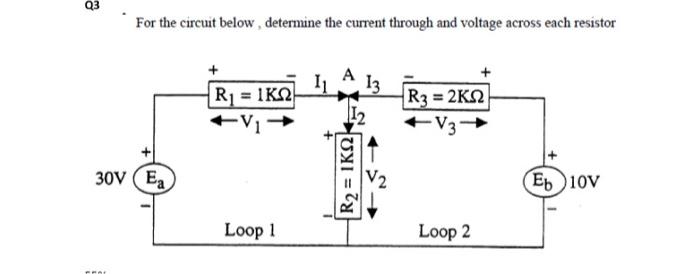 Solved For The Circuit Below Determine The Current Through