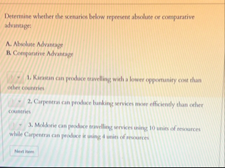 Solved Determine whether the scenarion below represent | Chegg.com