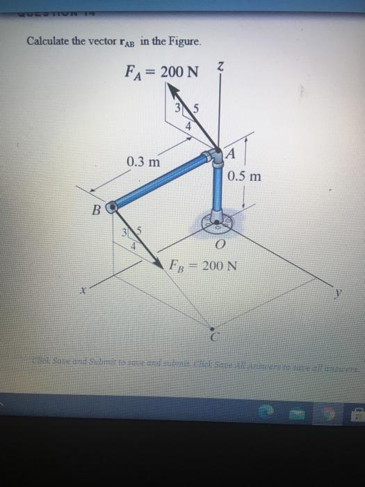 Solved Calculate the vector rab in the Figure. Z FA = 200 N | Chegg.com