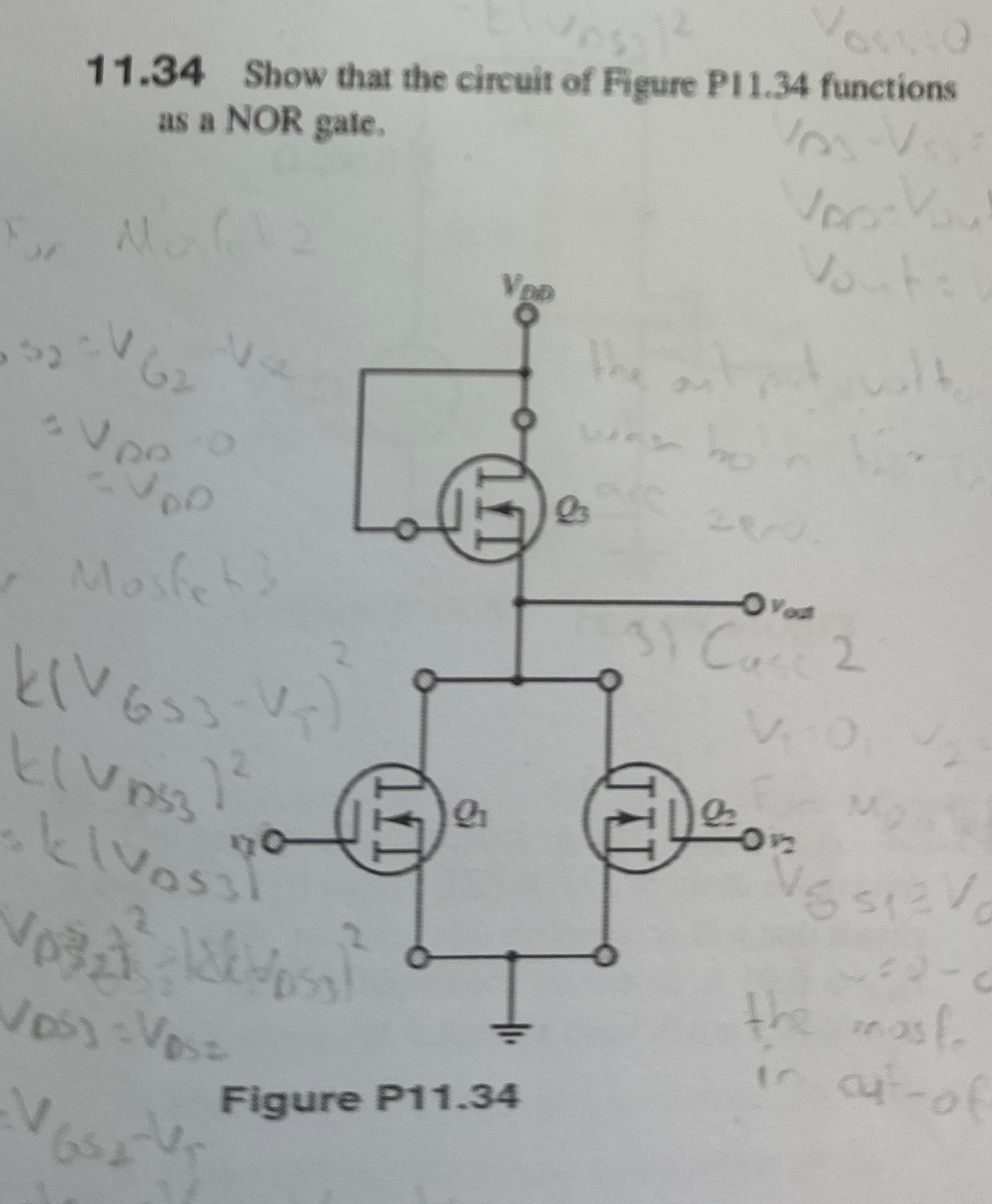 Solved 11.34 ﻿Show that the circuit of Figure P11.34 | Chegg.com