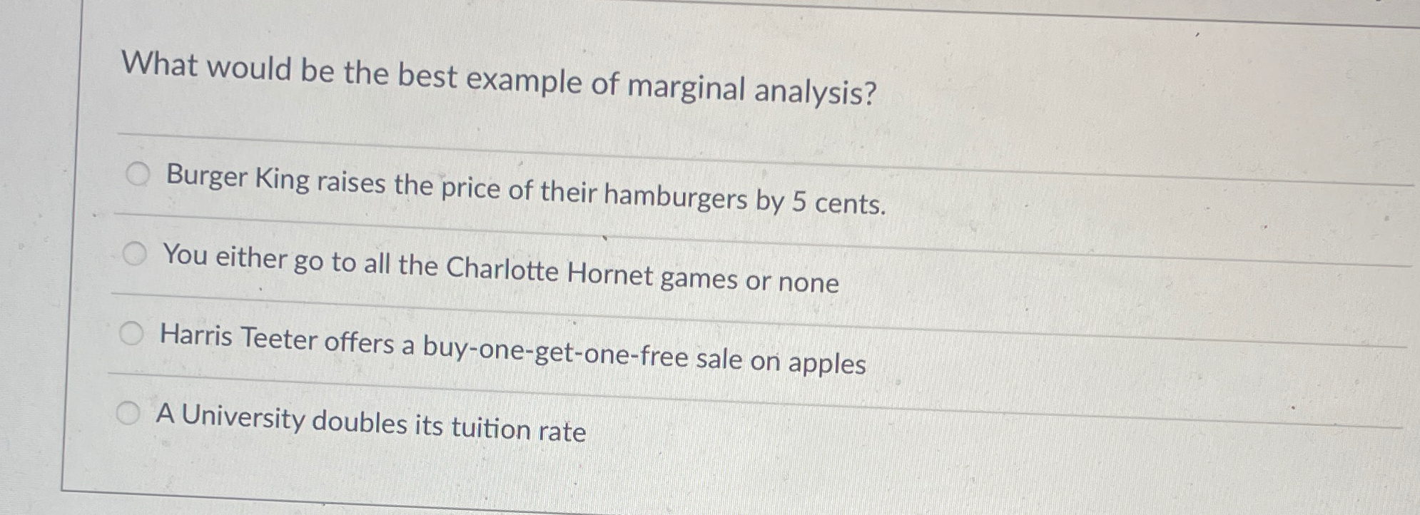 Solved What would be the best example of marginal | Chegg.com