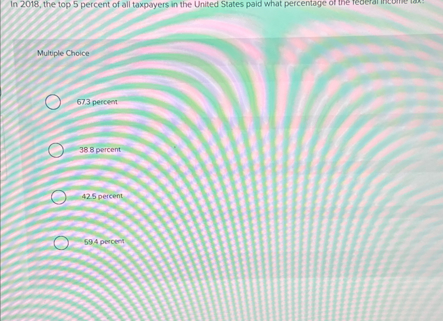 Solved In 2018 , ﻿the top 5 ﻿percent of all taxpayers in the | Chegg.com