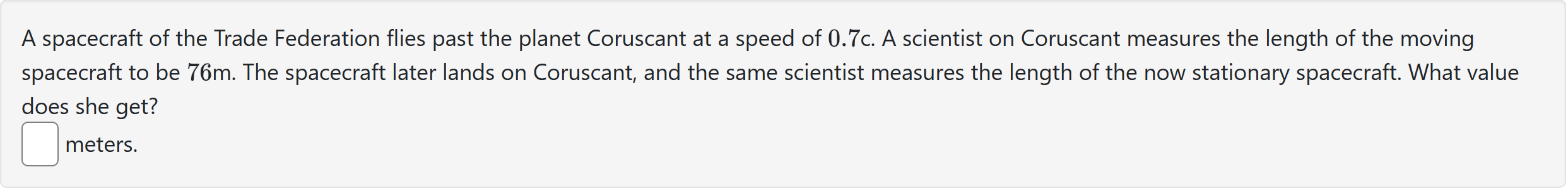Solved A spacecraft of the Trade Federation flies past the | Chegg.com