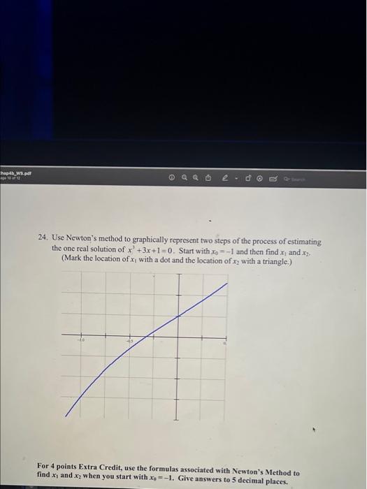 Solved 24. Use Newton's method to graphically represent two | Chegg.com