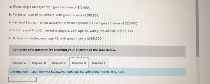 Solved For the following taxpayers, determine if they are | Chegg.com