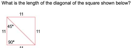 Solved What is the length of the diagonal of the square | Chegg.com