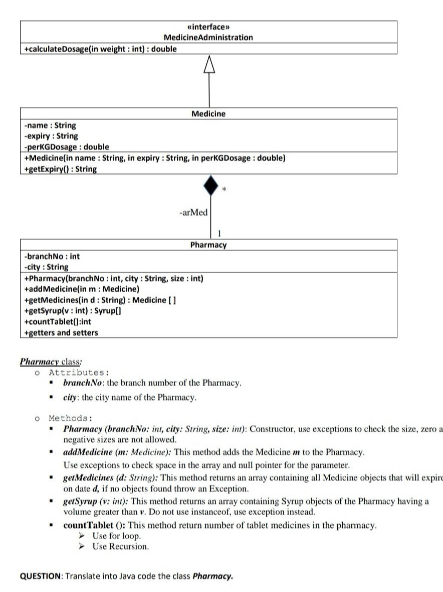 Solved Q1 «interface >> Medicine Administration | Chegg.com