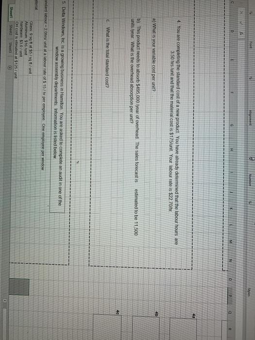 Solved Font Alignment Number 15 Styles D F G н 0 4a 4. You | Chegg.com