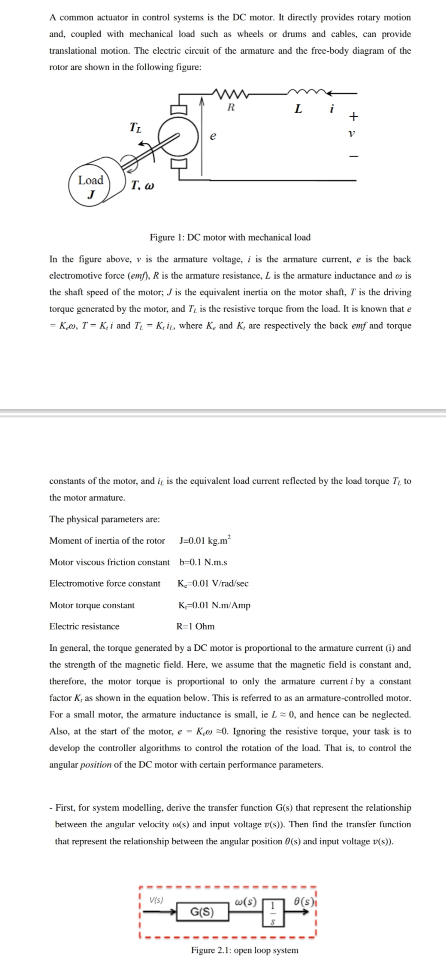A common actuator in control systems is the DC motor. | Chegg.com