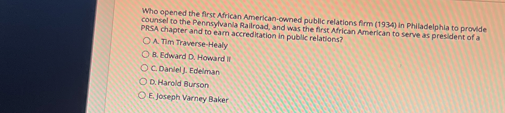 Solved Who opened the first African American-owned public | Chegg.com