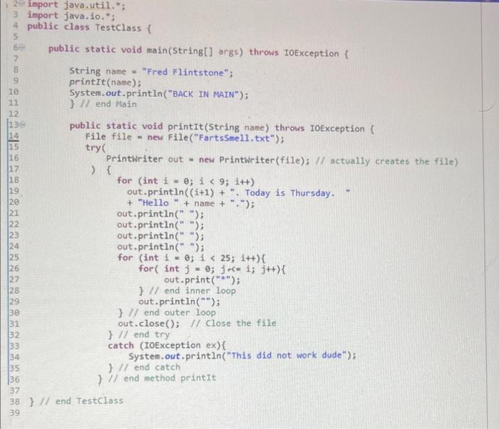 Solved bblic class Testclass \{ public static void | Chegg.com