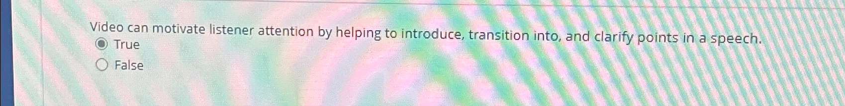 Solved Video can motivate listener attention by helping to | Chegg.com