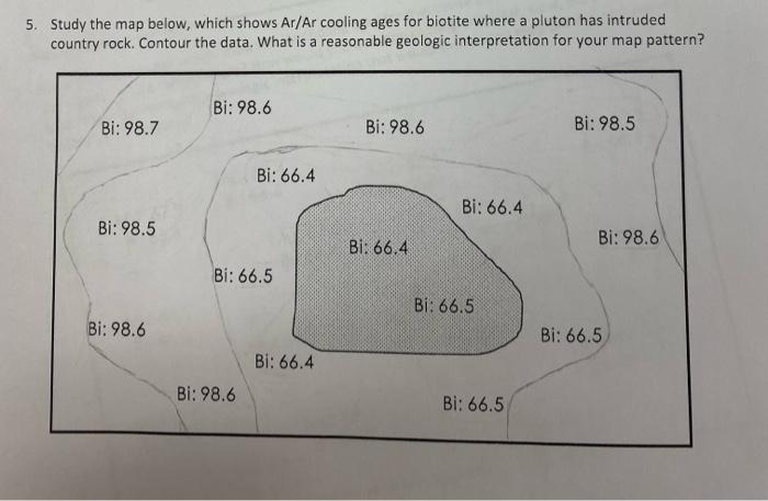 Solved 5. Study the map below, which shows Ar/Ar cooling | Chegg.com