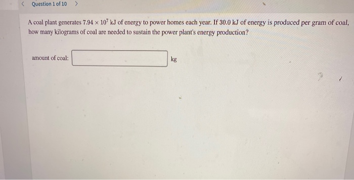 Solved A coal plant generates 7.94 x | Chegg.com
