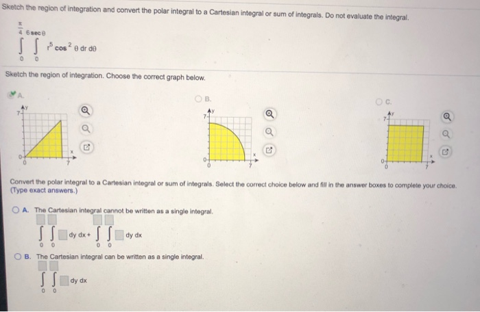 Solved Sketch the region of integration and convert the | Chegg.com