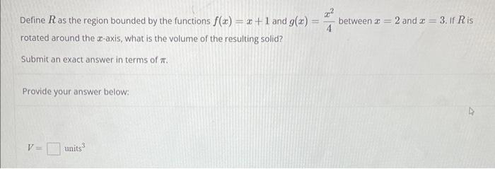 Solved Define R as the region bounded by the functions | Chegg.com