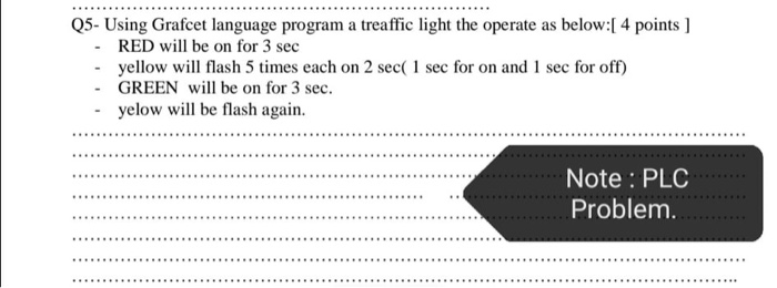 Solved Q5. Using Grafcet language program a treaffic light | Chegg.com