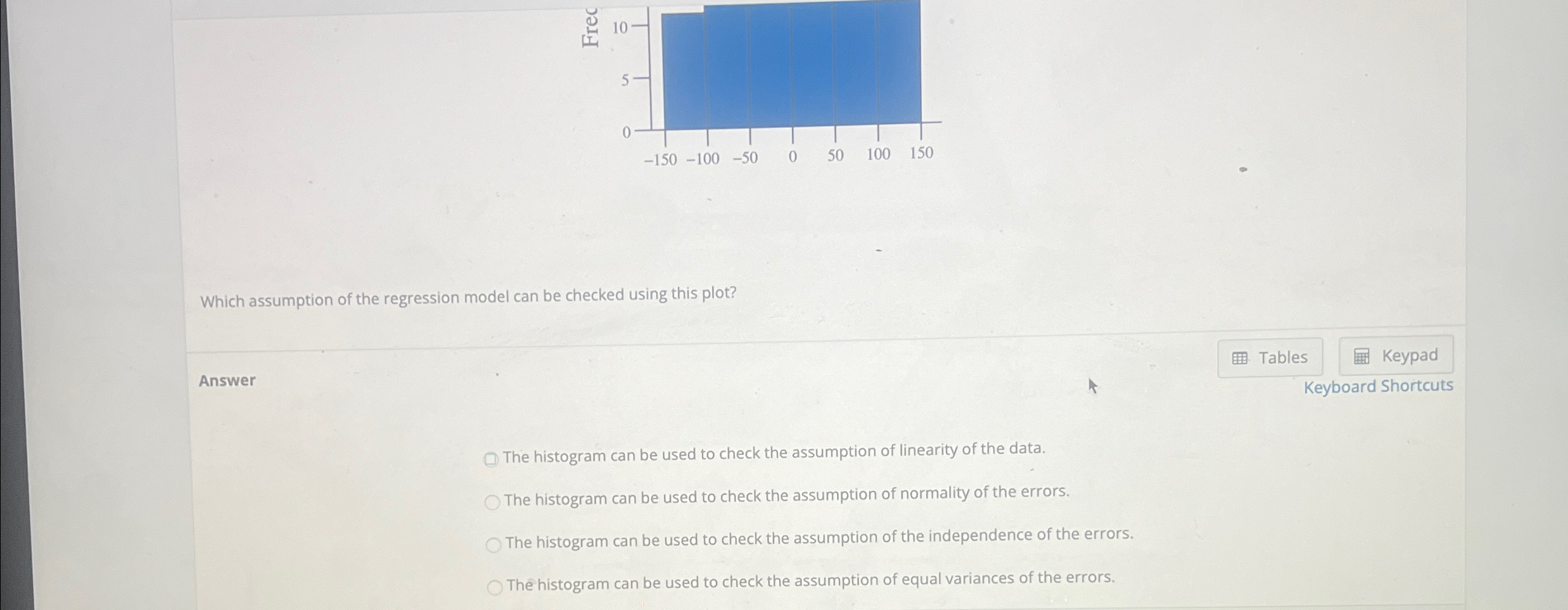 Solved Which assumption of the regression model can be | Chegg.com