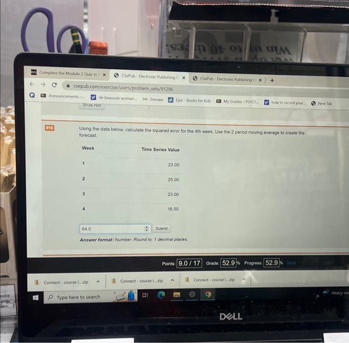 Solved Using the data below, calculate the squared error for | Chegg.com