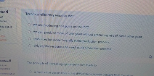 Solved Technical efficiency requires thatwe are producing at | Chegg.com