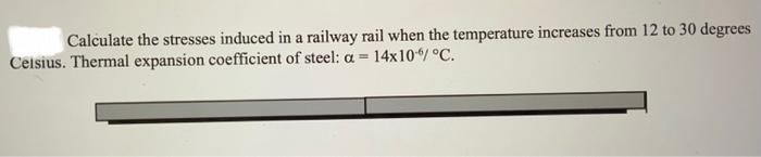 Solved Calculate the stresses induced in a railway rail when | Chegg.com