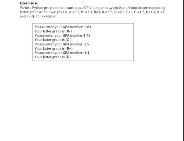 Solved Exercise 6 Write A Python Program That Translates A 