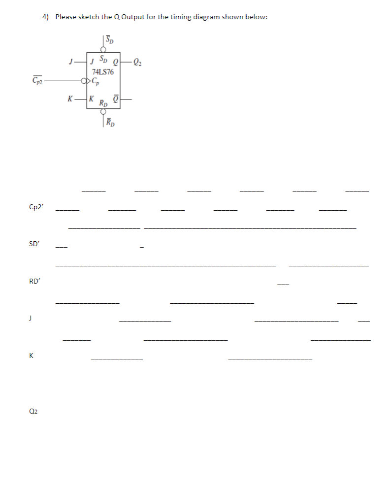 Solved Please sketch the Q Output for the timing diagram | Chegg.com