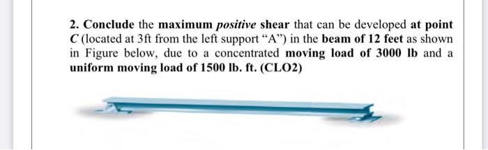 Solved 2. Conclude the maximum positive shear that can be | Chegg.com