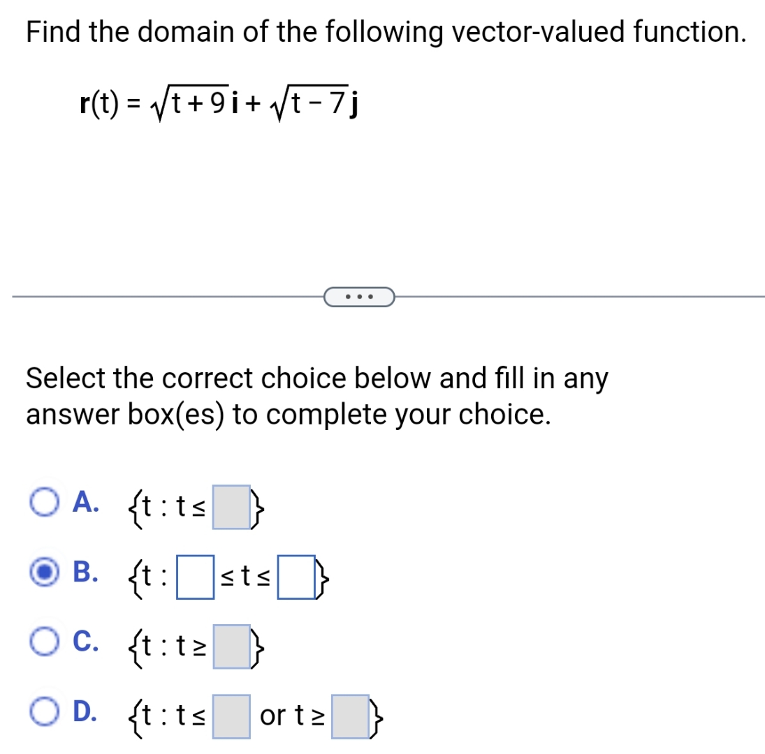 Solved Find the domain of the following vector-valued | Chegg.com