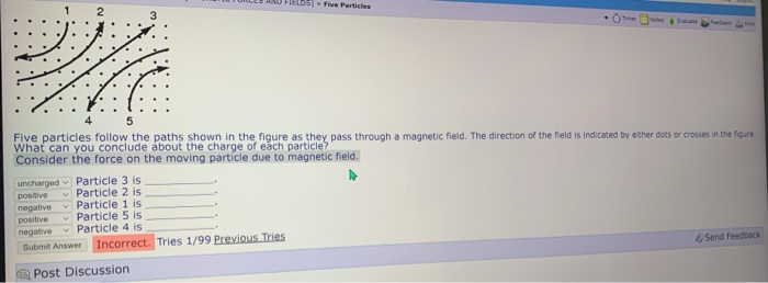 Solved LDSFive Particles 2 3 Five particles follow the paths | Chegg.com