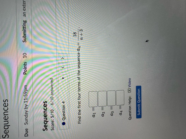 Solved Find the first four terms of the sequence | Chegg.com