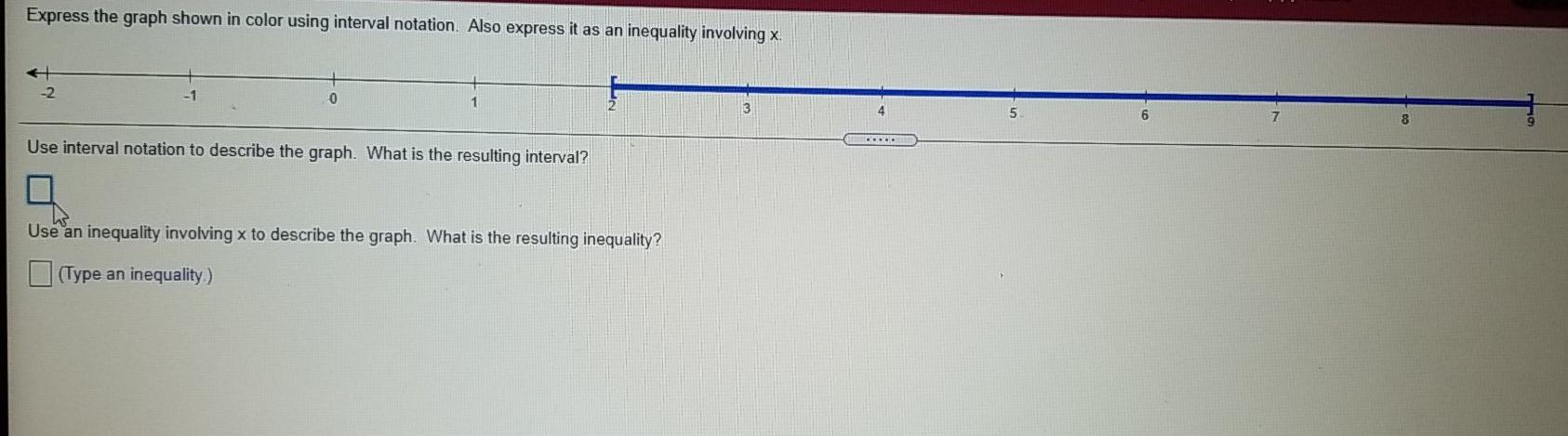 Solved Express the graph shown in color using interval | Chegg.com