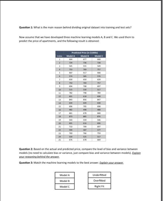 Solved Question 1: What is the main reason behind dividing | Chegg.com