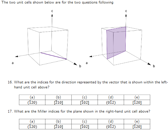 Solved The two unit cells shown below are for the two | Chegg.com