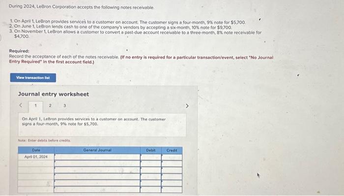 Solved During 2024, LeBron Corporation accepts the following | Chegg.com Solved During 2024, LeBron Corporation accepts the following | Chegg.com