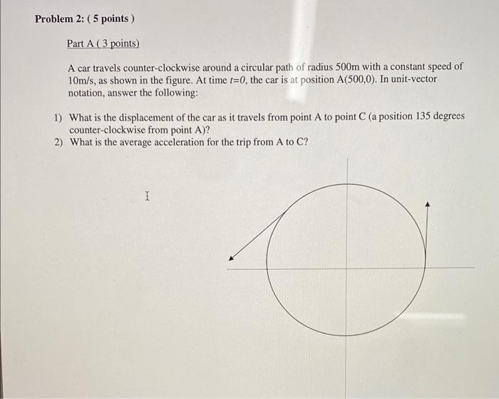 Solved Part A ( 3 points) A car travels counter-clockwise | Chegg.com