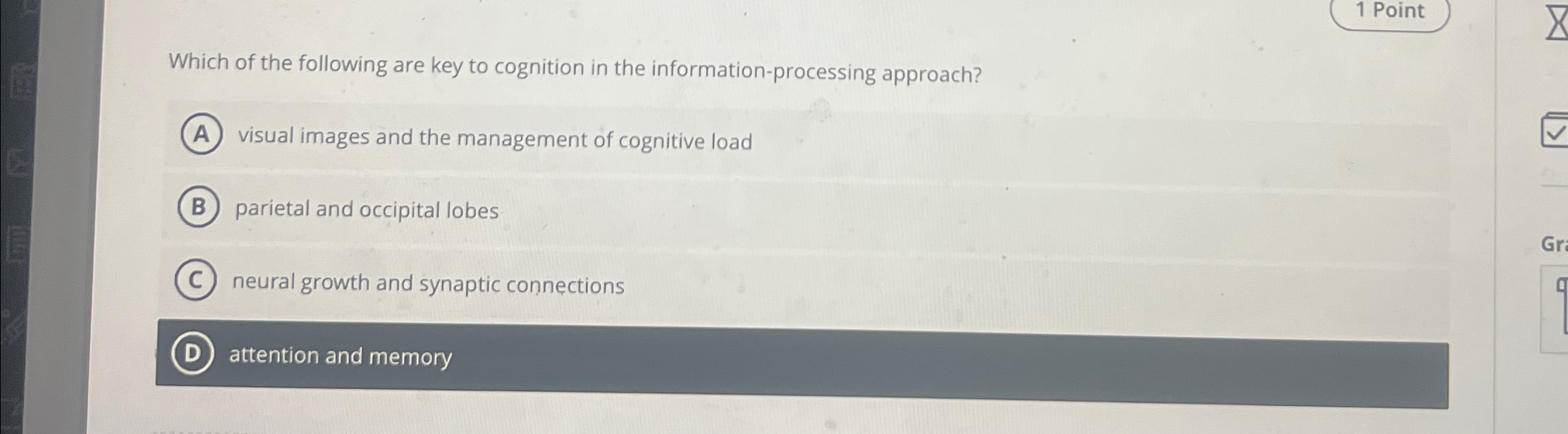 Solved 1 ﻿PointWhich of the following are key to cognition | Chegg.com