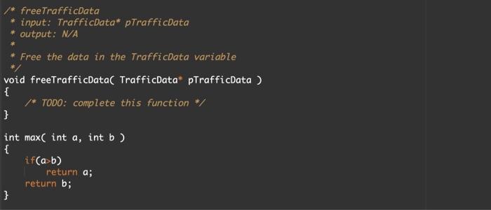 Solved void printRoadData ( int length, int from, int to, | Chegg.com