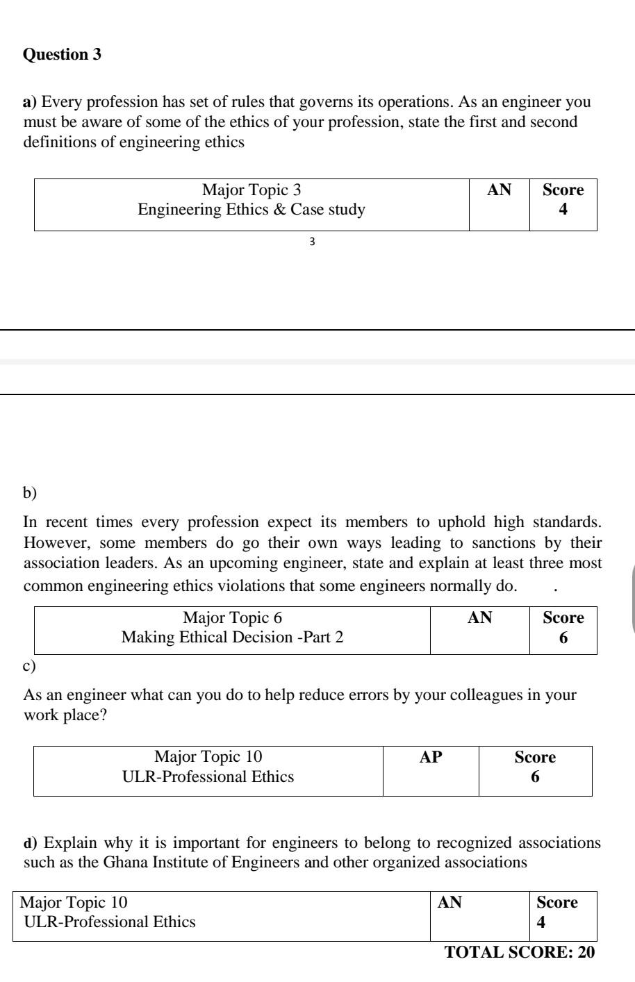 Solved a) Every profession has set of rules that governs its | Chegg.com